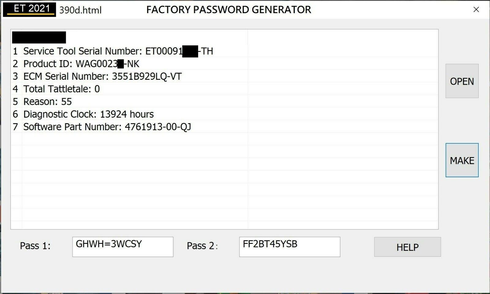 ET Factory Password Generator 2009-2023 Ready to use - EPC CABLE